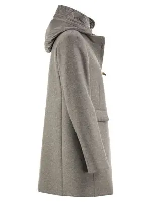 FAY Wool-blend Coat With Padded Bib And Hood