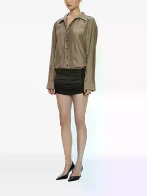 Christopher Esber Tuxedo Cummerbund Wool Mini Skirt