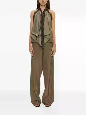 Christopher Esber Vera Lace-trimmed Handkerchief Top - Brown