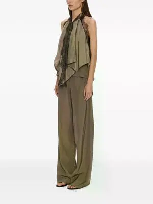 Christopher Esber Vera Lace-trimmed Handkerchief Top - Brown