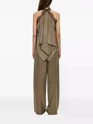 Christopher Esber Vera Lace-trimmed Handkerchief Top - Brown