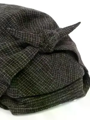 ZIGGY CHEN Check-pattern Knot-detail Hat