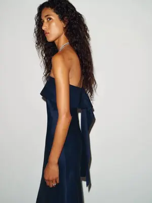 REFORMATION Sammie Silk Dress - Blue