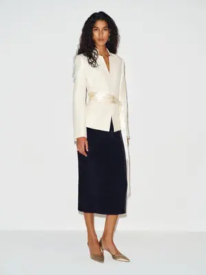 REFORMATION Helen Velvet Skirt - Black