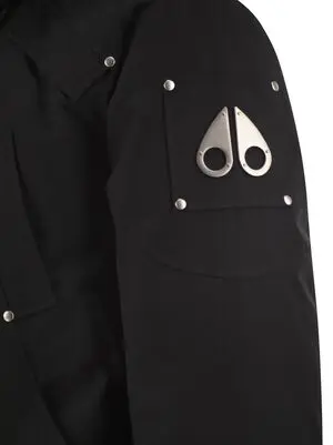 Moose Knuckles Original Ballistic Down-filled Bomber Jacket With Hood And Shearling Trim - Black