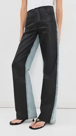 Christopher Esber Troy Deconstruct Leather Jeans - Indigo/black