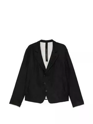 FORME D'EXPRESSION Crinkled-finish Single-breasted Blazer