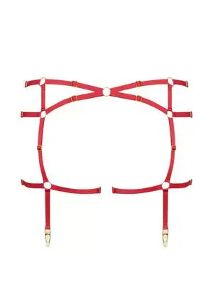 SCANDALE Parure Signature Suspender Belt - Red