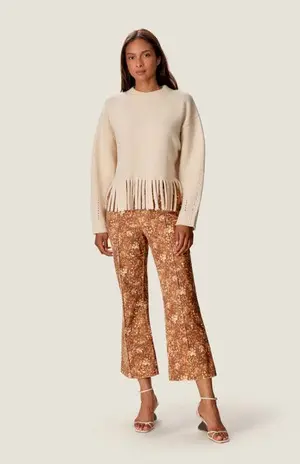Rebecca Taylor Madison Velvet Crop Kick Flare Pants