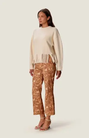 Rebecca Taylor Madison Velvet Crop Kick Flare Pants