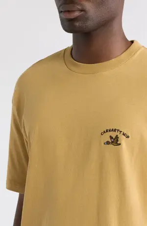 Carhartt Work In Progress Embroidered Animated Duck Organic Cotton T-shirt