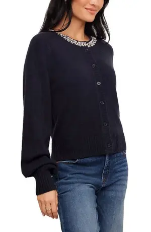 Karen Kane Embellished Cardigan - Navy