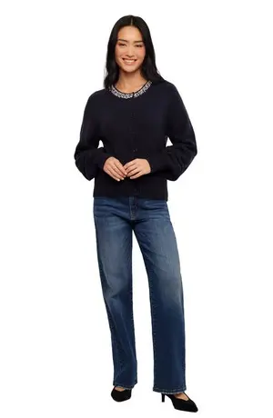 Karen Kane Embellished Cardigan - Navy