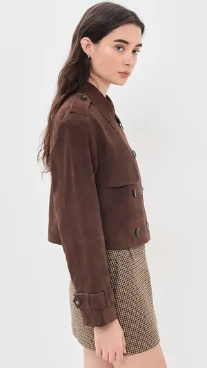 Cami Nyc Saskia Suede Jacket - Dark Umber