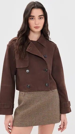 Cami Nyc Saskia Suede Jacket - Dark Umber