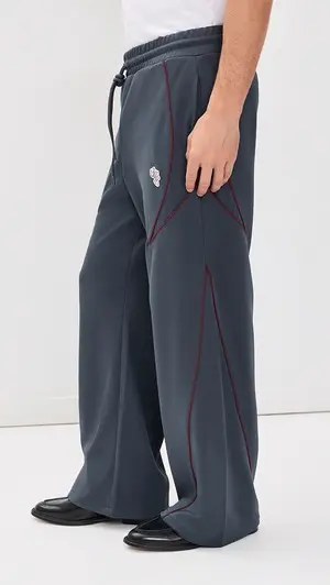 Off-White Staff Script Slouchy Track Pants - Dark Slate