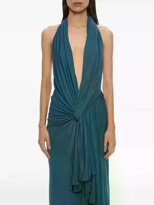 Christopher Esber Spire Cascade Gown Maxi Dress - Blue