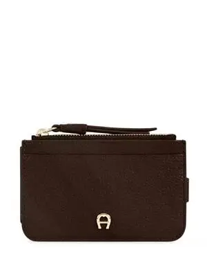 AIGNER Paola Pebbled-leather Cardholder - Brown