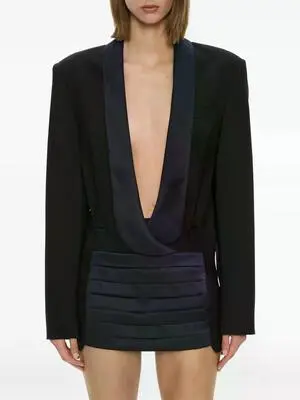 Christopher Esber Tuxedo Contrast-panel Mini Dress - Black