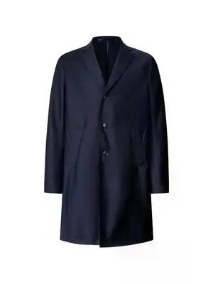 HACKETT  Wool Flannel Coat - Blue