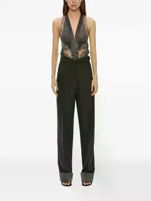 Christopher Esber Rowan Sateen-cuffed Trousers - Black