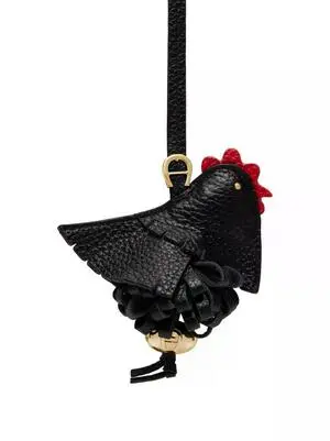 AIGNER Ciondollini Chicken-shaped Leather Bag Charm - Black