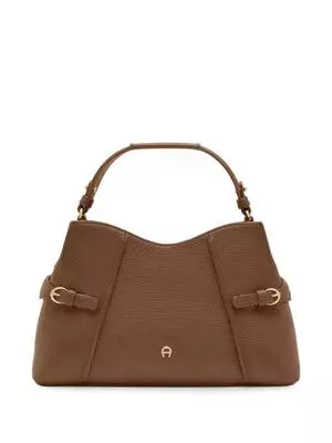 AIGNER Medium Cavallo Leather Shoulder Bag - Brown