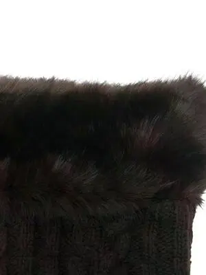 URBANCODE Faux-fur Trim Cable-knit Snood