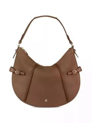 AIGNER M Cavallo Buckle-detail Crescent Shoulder Bag - Brown