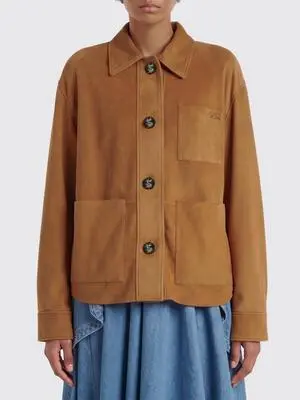 Loewe Suede Sheepskin Shirt Jacket With Patch Pockets - Brown