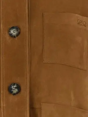 Loewe Suede Sheepskin Shirt Jacket With Patch Pockets