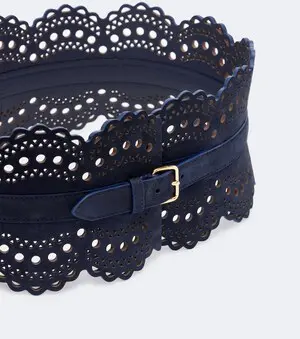 Alaïa Leather Corset Belt - Blue