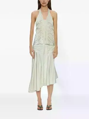 Christopher Esber Gwen Invert Ruched Midi Skirt - Neutrals