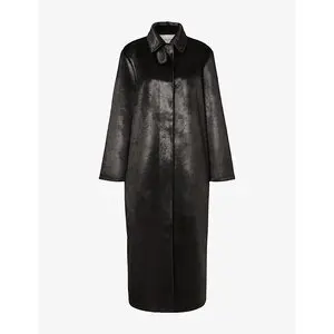 MALINA Phoebe Collared Faux-fur Long Coat