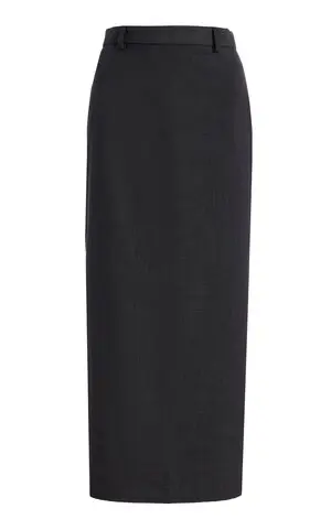 THE FRANKIE SHOP Gema Crepe Midi Pencil Skirt - Grey