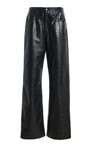 AGOLDE Verica Faux Leather Wide-leg Pants - Black