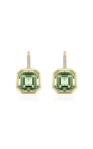 Goshwara Gossip 18k Yellow Gold Prasiolite Earrings - Green