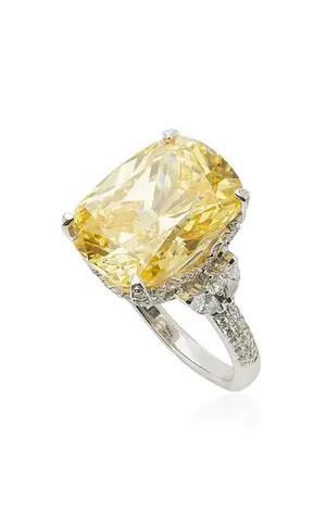 ANABELA CHAN Shard Halo Rhodium Vermeil Diamond Ring