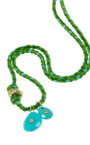 Pascale Monvoisin Holi 9k Gold Multi-stone Necklace - Turquoise
