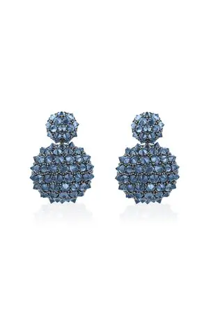 Goshwara Melange' 18k Yellow Gold Sapphire Drop Earrings - Blue