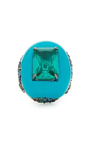 ANABELA CHAN Pebble Rhodium Vermeil Multi-stone Ring - Turquoise
