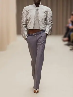 Alexander McQueen Cropped Padded Floral-embroidered Satin Jacket