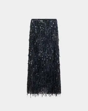 16Arlington Dia Midi Skirt - Black/navy