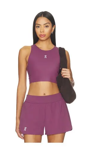On Court Crop Top In Purple - Cassis