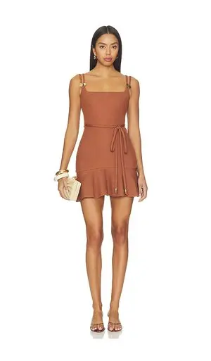 PatBO Cora Knit Mini Dress - Brown