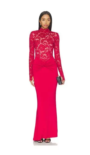 NOOKIE Ever After Long Sleeve Gown - Red