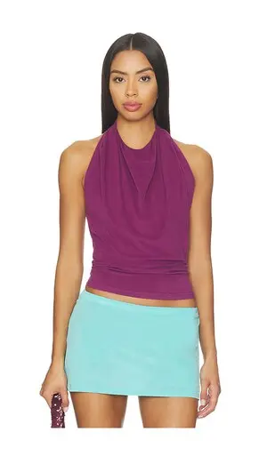 MADISON THE LABEL Mindy Top In Mauve - Plum