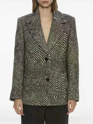 Christopher Esber Warped Herringbone-pattern Peacoat