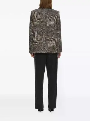 Christopher Esber Warped Herringbone-pattern Peacoat