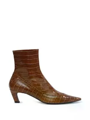 Christopher Esber Corte Croc-effect Ankle Boots - Brown